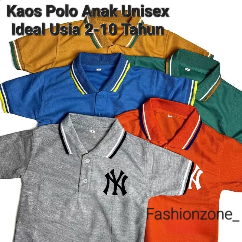 Jual Wangky Polo Anak NY Unisex Ideal Usia 2-10 Tahun Kaos Wangky Polo ...