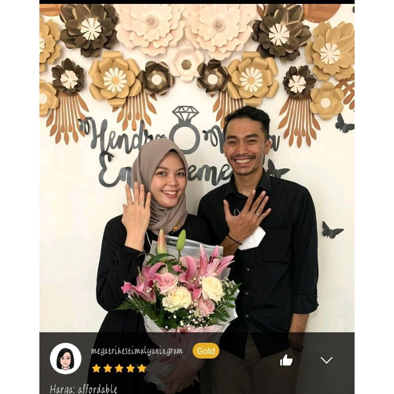 Jual ready Paper flower dekorasi bunga kertas engagement nikah wedding ...