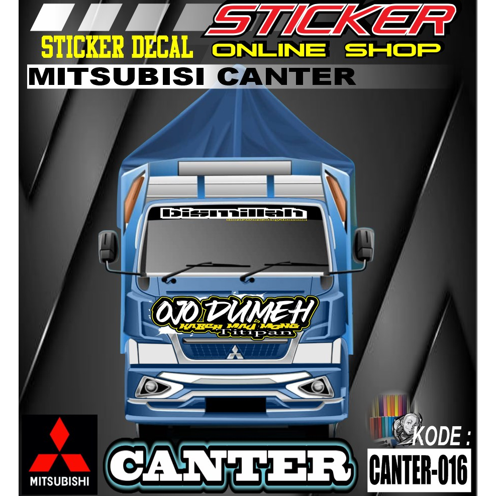 Jual stiker decal kap depan truck canter stiker print bagian depan ...