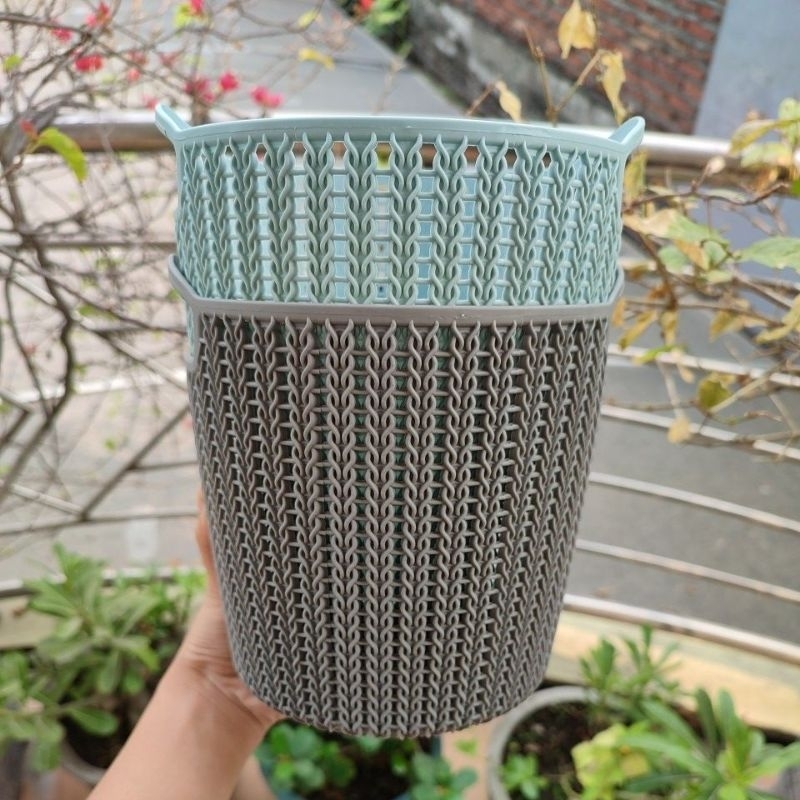 Jual MINISO SMALL PLAITED ROUND STORAGE BUCKET BOX KOTAK KERANJANG ...