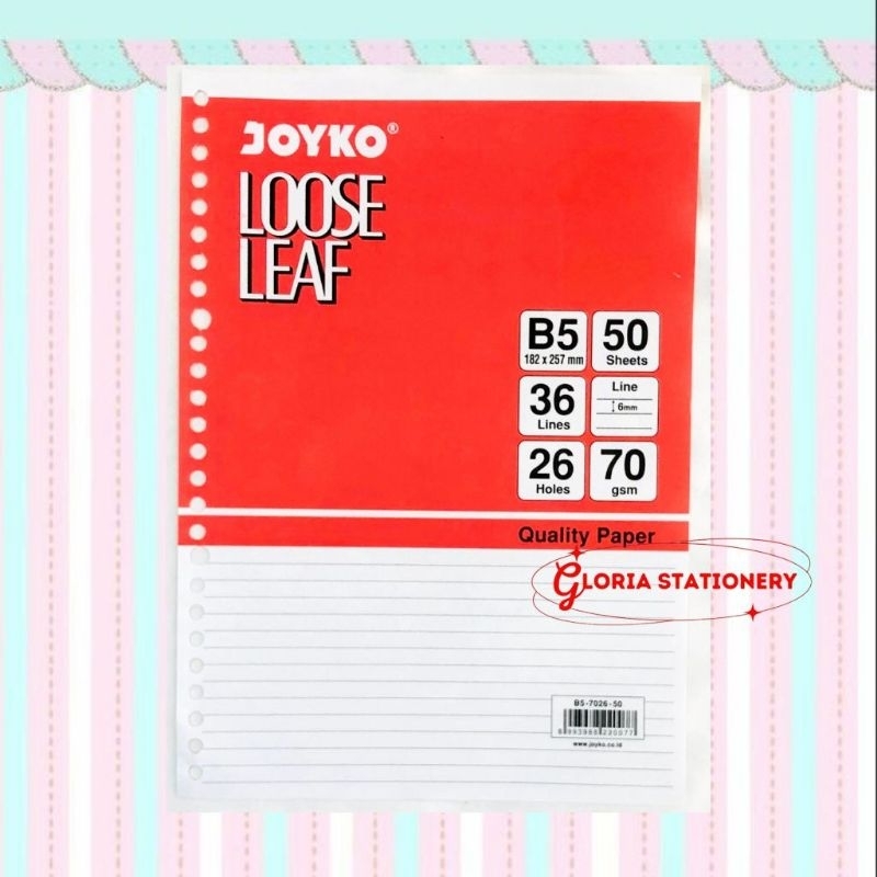 Jual Joyko loose leaf B5 50 lembar/ kertas binder B5 50 lembar Joyko | Shopee Indonesia