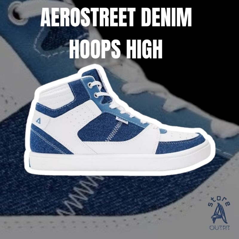 Jual AEROSTREET HOOPS HIGH DENIM PUTIH BIRU PUTIH | Shopee Indonesia