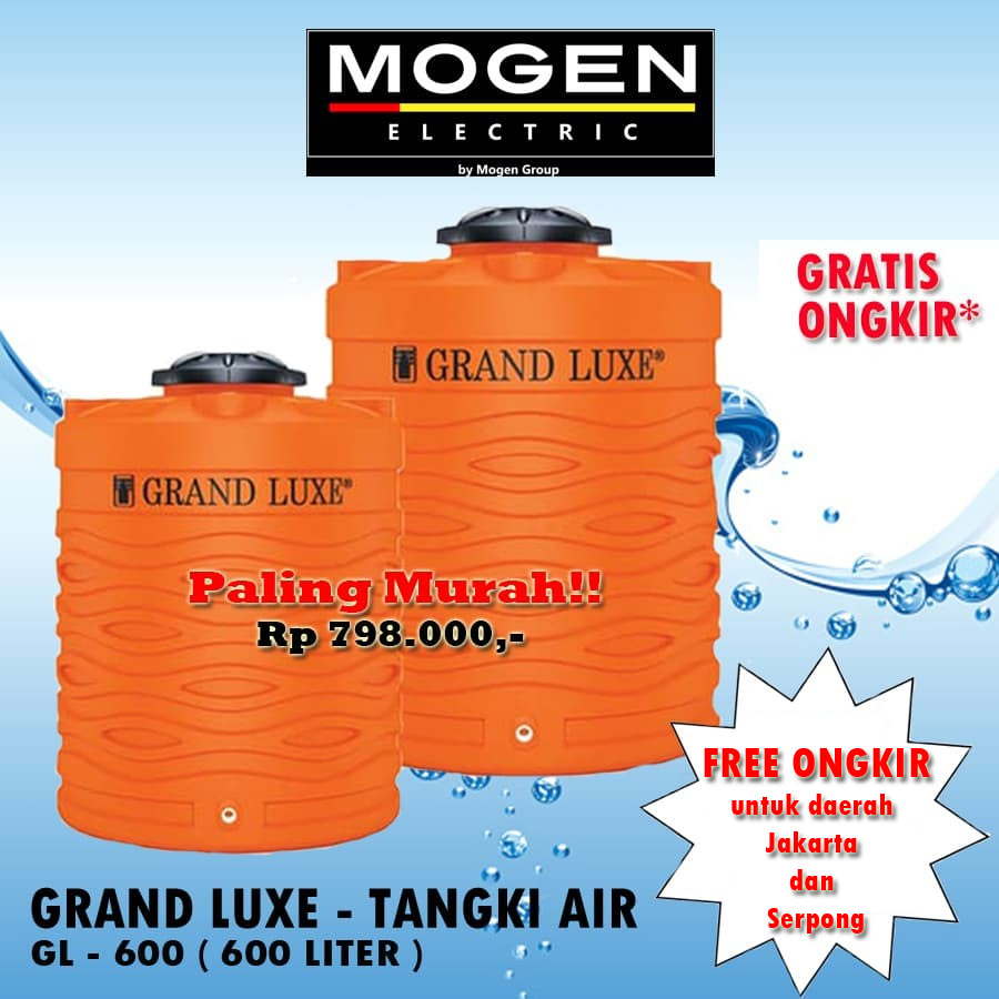 Jual Tangki Air GRAND LUXE GL-600 / Toren Air / Tandon 600 liter Orange ...