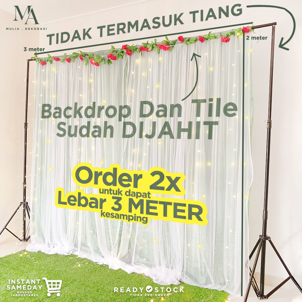 Jual Kain Dekorasi Backdrop Tiang Abutai Tile Sudah Dijahit Menjadi ...
