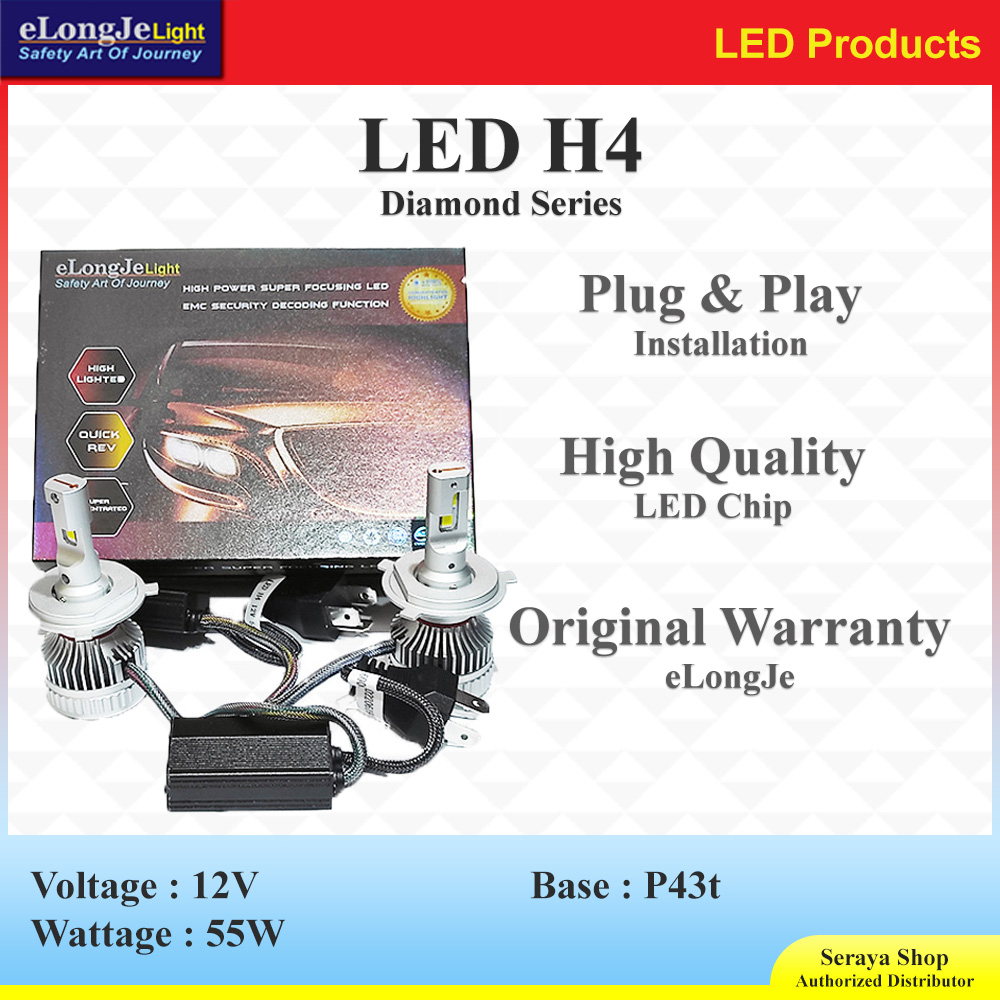 Jual Lampu LED Diamond H4 12V 55W Focus Beam - eLongJe | Shopee Indonesia