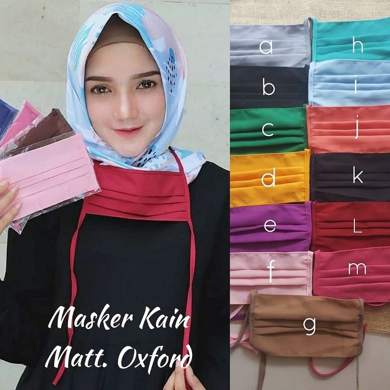 Jual Masker Wajah Masker Kain Oxford Berkualitas Grade A / Masker Hijab ...