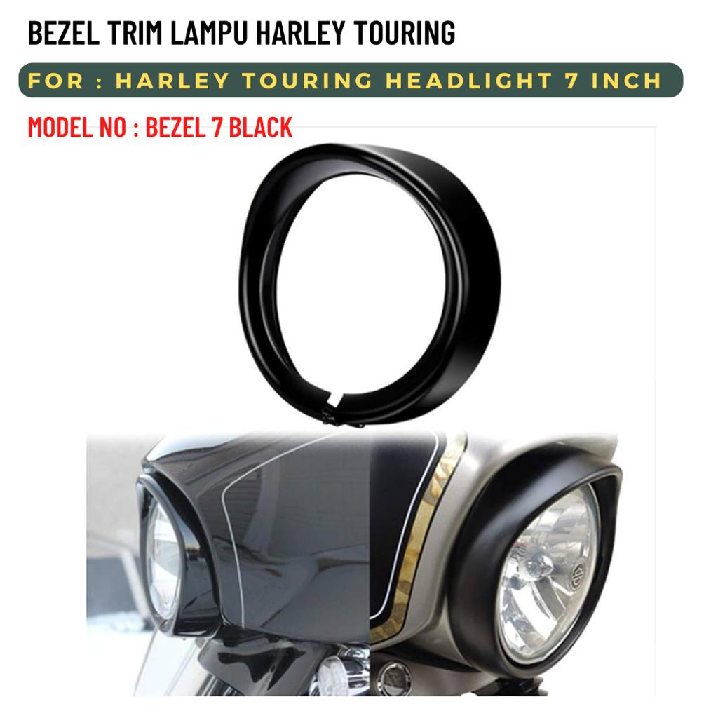 Jual BEZEL TRIM LAMPU HEADLIGHT 7 INCH HARLEY TOURING BEZEL 7 BLACK ...