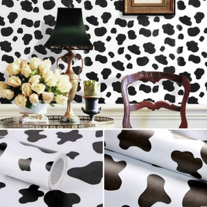 Jual Wallpaper Dinding Sticker Ruang Putih Polos Motif Sapi Perah ...