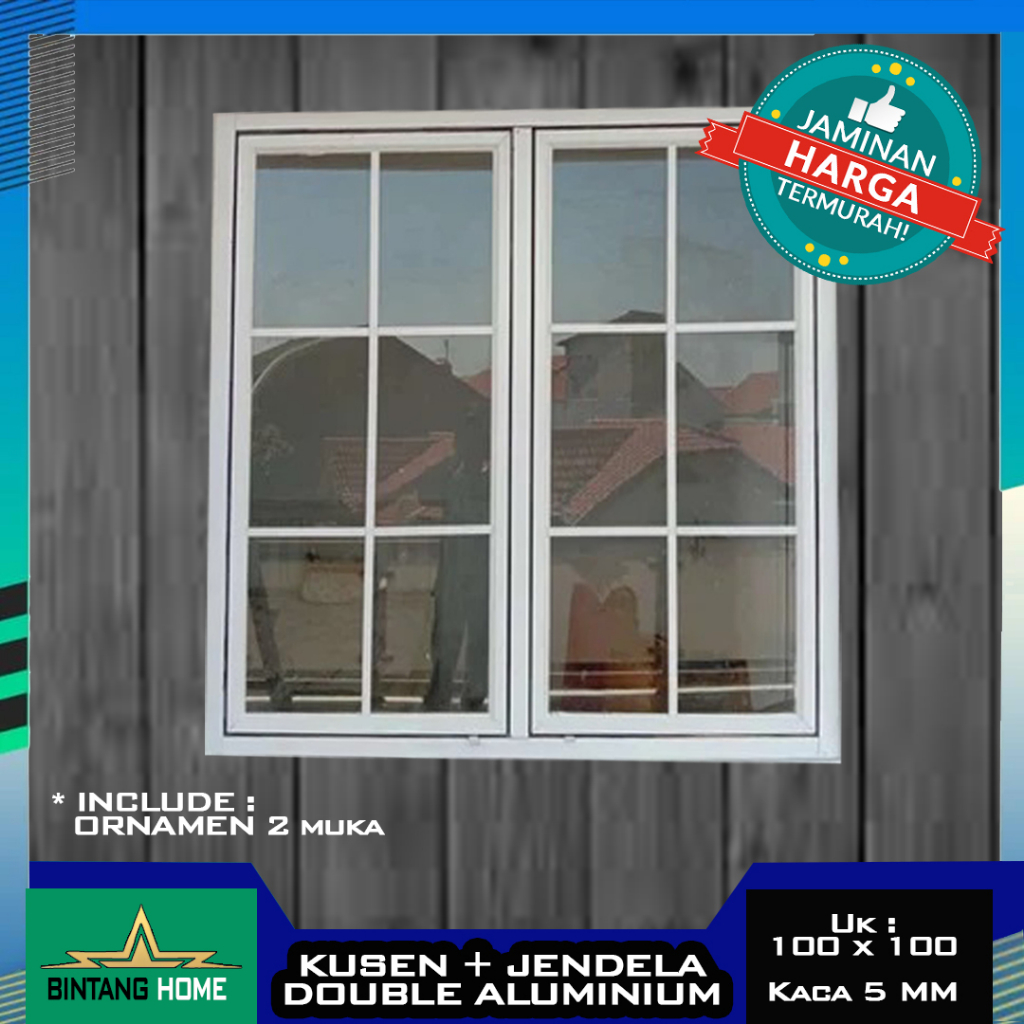 Jual Kusen Jendela Double Aluminium (+Ornamen) Uk 100x100 | Shopee ...