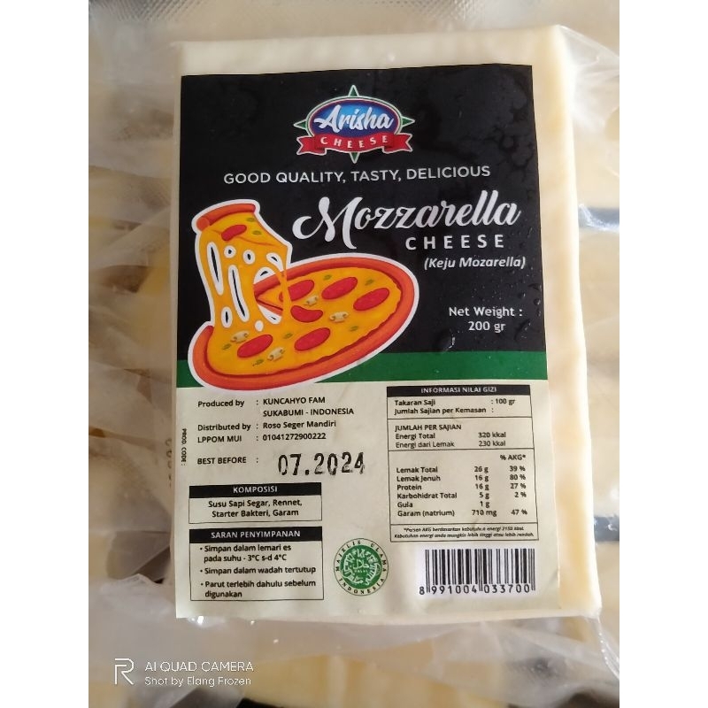 Jual Keju Mozzarella | Mozzarella Cheese Arisha 200gr | Shopee Indonesia