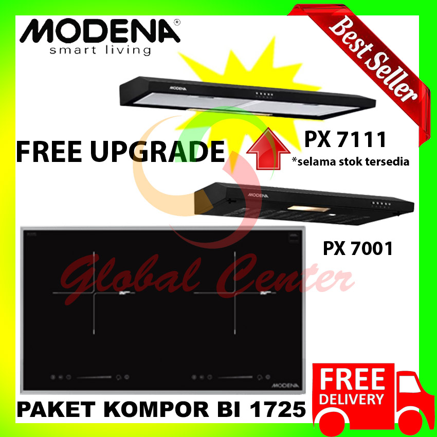 Jual PAKET HEMAT KOMPOR INDUKSI MODENA BI 1725 DAN COOKER HOOD PX 7001 ...