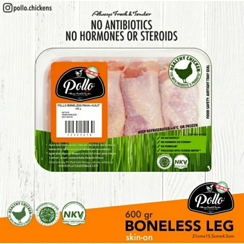 Jual Pollo boneless Leg Skin On - boneless ayam paha + Kulit 600g ...