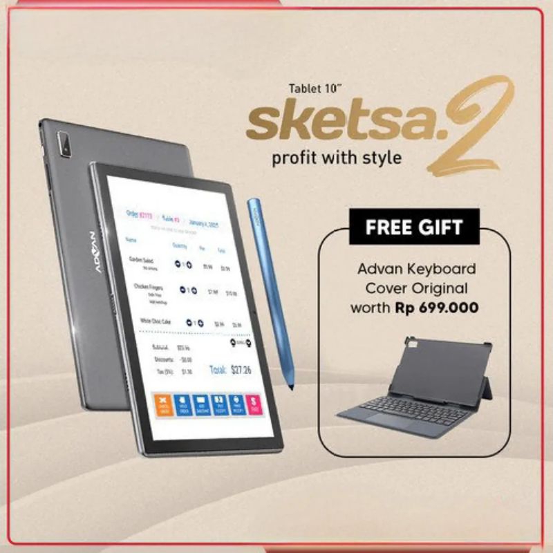 Jual Tablet Advan Sketsa 2 4/64 GB RAM 4 ROM 64 Tab Android 10 Inch ...