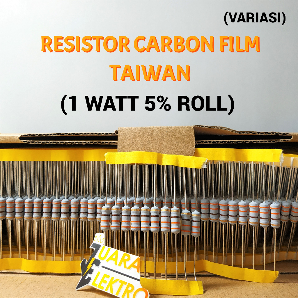 Jual (10 PCS) RESISTOR 1 Watt 5% ROLL CARBON FILM | Resistor Satu Watt ...