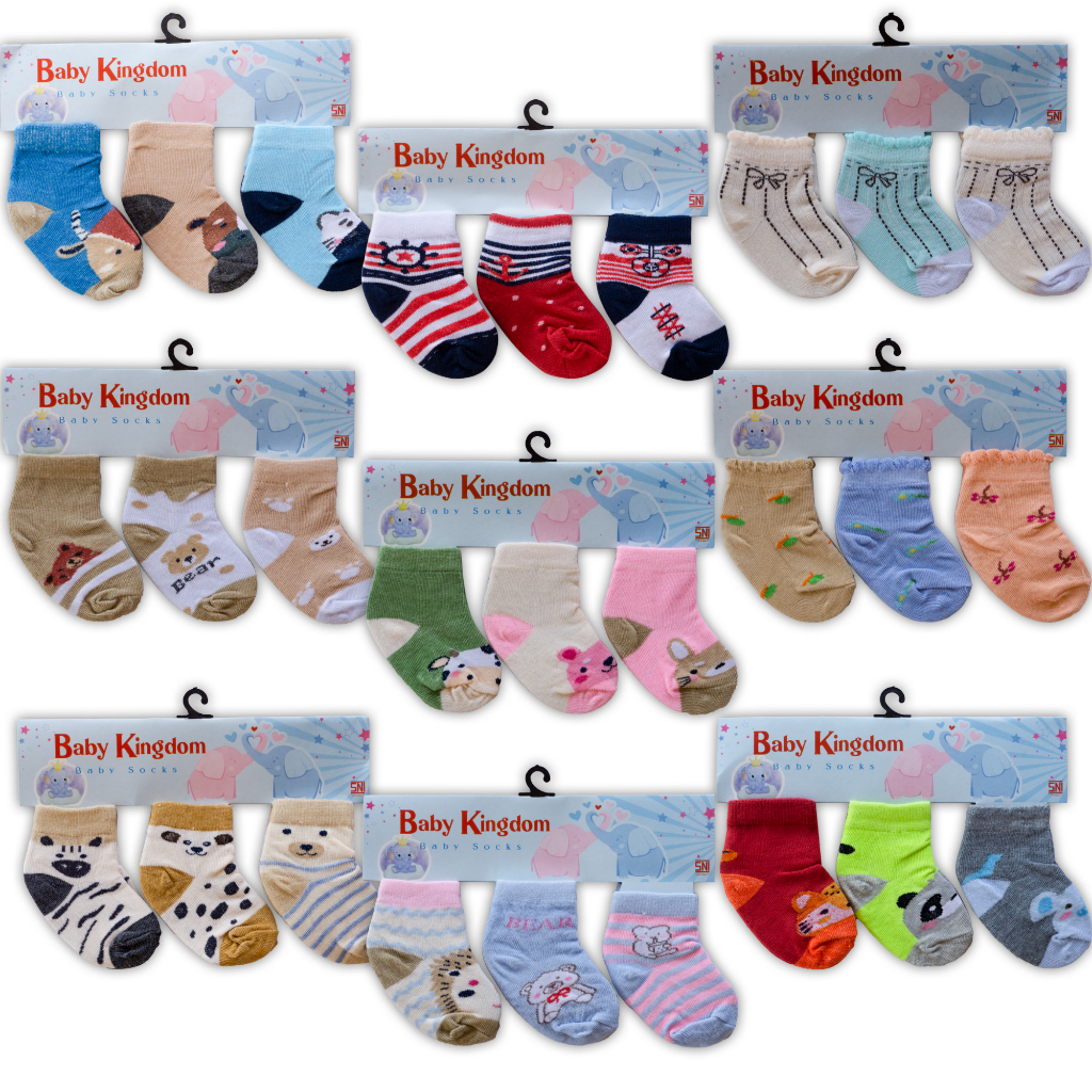 Jual Kaos Kaki Bayi isi 3 Pasang SNI Murah cowok cewek BabyKingdom baby sock newborn | Shopee ...