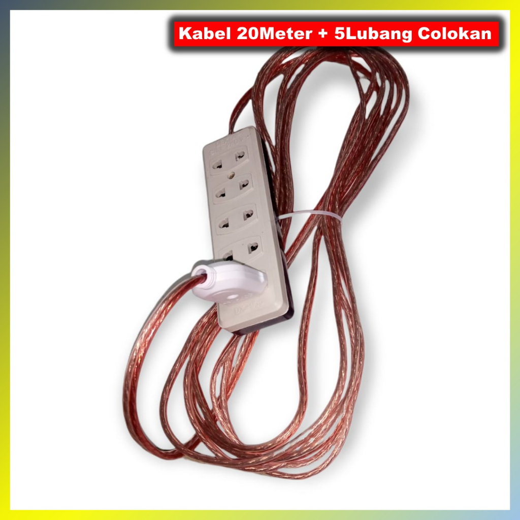 Jual Kabel Roll Listrik 20 Meter 5 Lubang Kabel Olor Listrik 20 Meter 5 ...