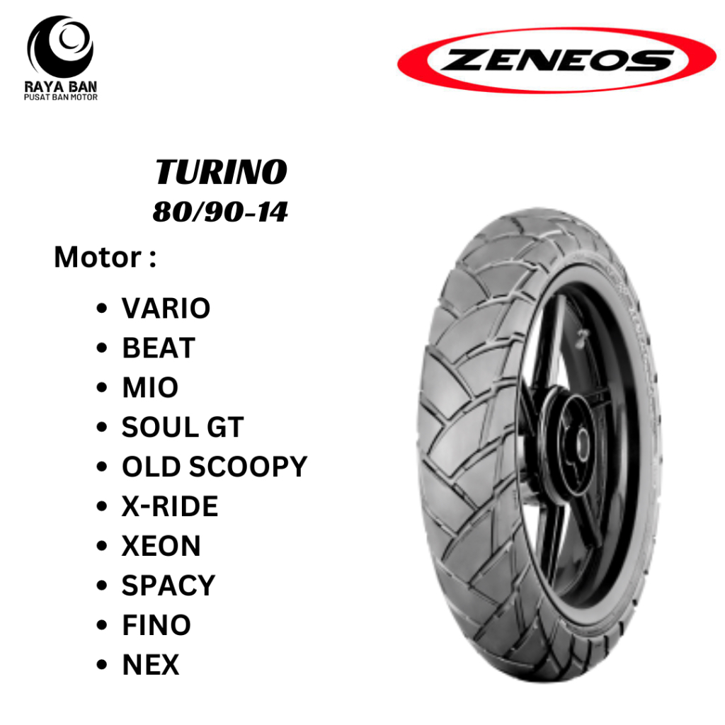 Jual Ban Motor Zeneos Turino 80/90-14 ZN33 TL | Shopee Indonesia