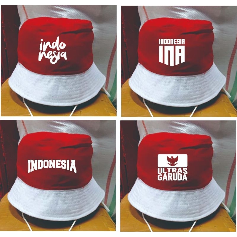 Jual Topi Bucket model Merah putih design indonesia 17 Agustusan (ready ...