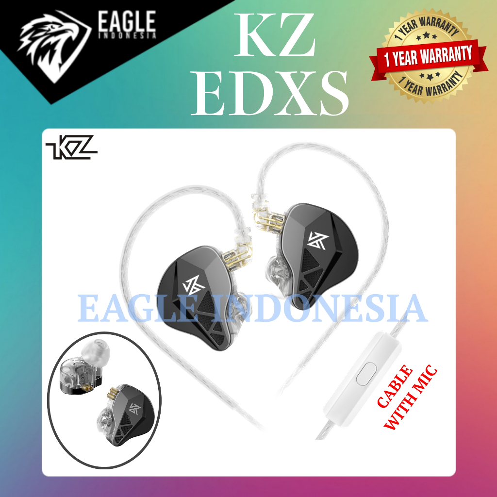 Jual KZ EDXS High Res Performance 10mm DD Earphones IEM WITH MIC | Shopee Indonesia