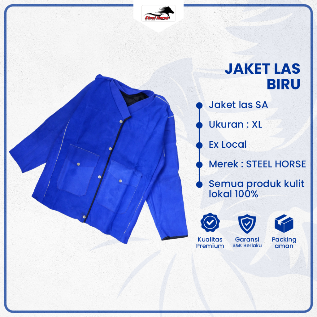 Jual Jaket Las Kulit Biru Baju Keselamatan Kerja Proyek Pabrik Warna ...