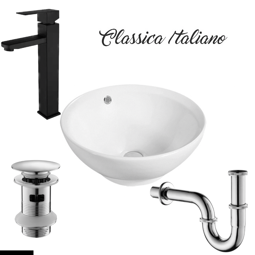 Jual CLASSICA ITALIANO SET lengkap Wastafel meja keramik bulat modern ...
