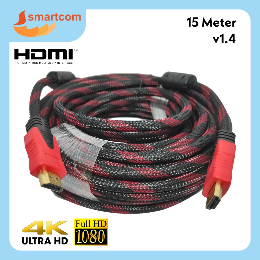 Jual KABEL HDMI To HDMI 15 METER VERSI 1.4 JARING - HDMI CABLE 15M | Shopee Indonesia