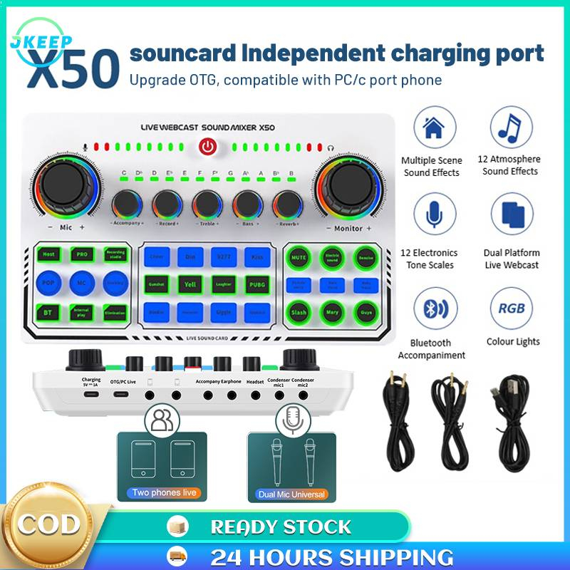 Jual [Ready Stock] X50 Live Soundcard Mixer Broadcast Recording Kartu ...