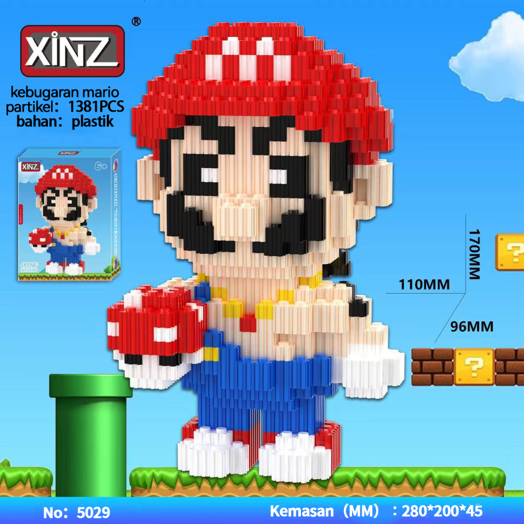 Jual JAKi Block Super mario Blok teka-teki Nano Series kartun mario ...