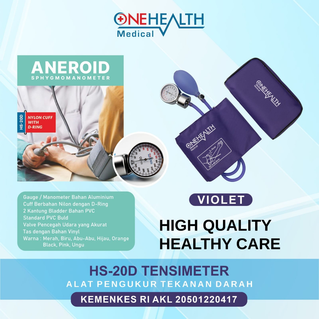 Jual Tensimeter Aneroid OneHealth HS-20D / Tensi Manual One Health ...