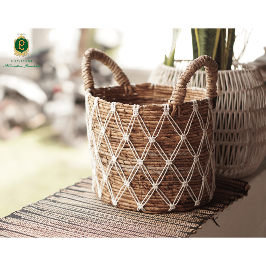 Jual Kawung Macrame Bag || Laundry Basket || Keranjang Laundry Anyaman ...
