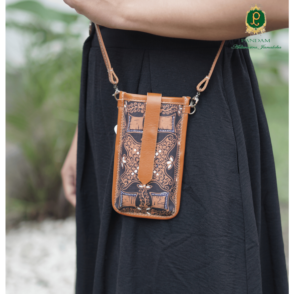 Jual Handphone Pouch || Tas Handphone Motif Batik Mix Kulit || Pandam ...