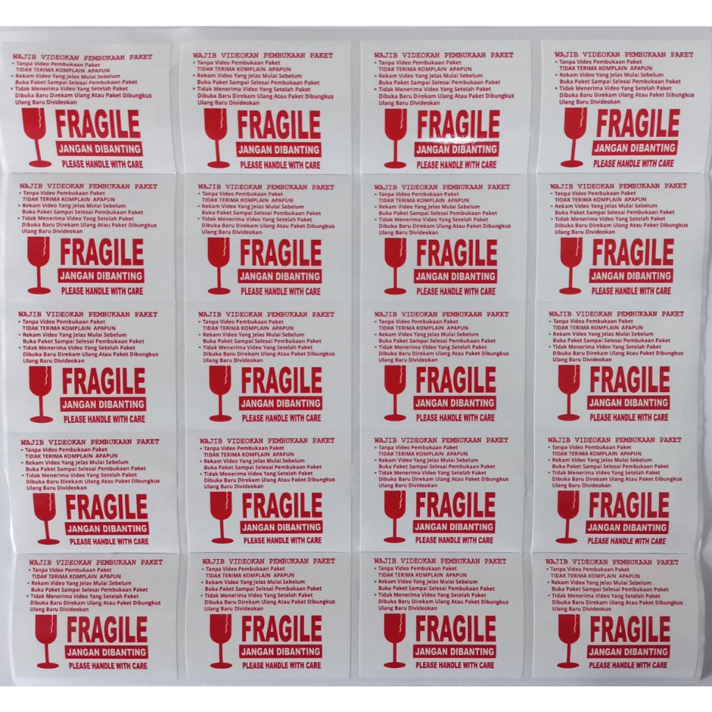 Jual Stiker Fragile Video Unboxing Fragile Pecah Belah | Shopee Indonesia