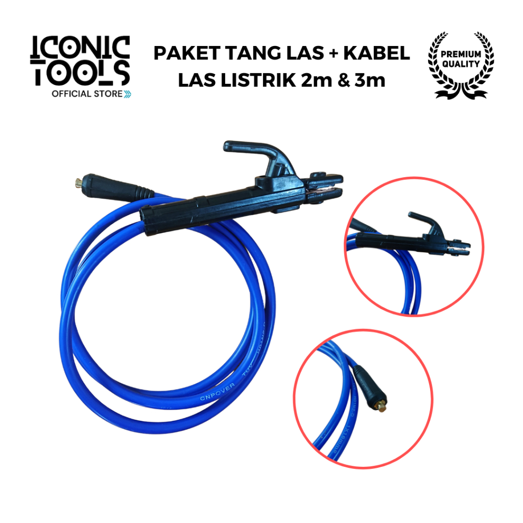 Jual Paket Stang Las Tang Las 200A + Kabel Las 2 Meter 3 Meter + Male ...