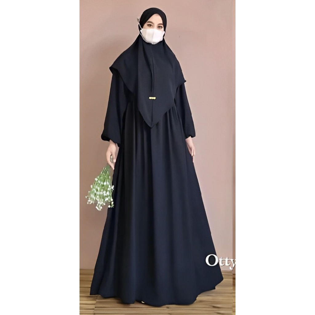 Jual Setelan Al Zirah Syari Khimar / Gamis Syari CRINKLE AIRFLOW / Baju Gamis Plus Khimar Size M ...