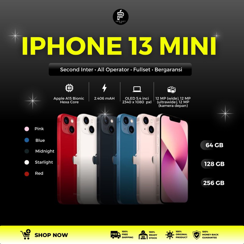 Jual IPHONE SECOND 13 MINI 128GB / 256GB / 512GB FULLSET LIKE NEW | Shopee Indonesia