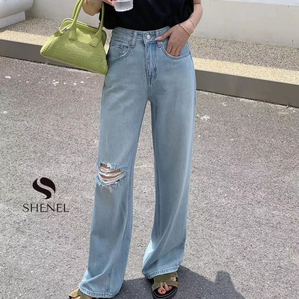 Jual Shenel | Dion Jeans Highwaist Celana Jeans Wanita High Waist Kulot ...