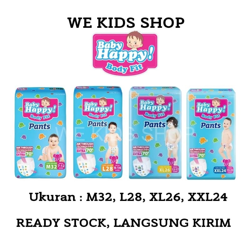 Jual BABY HAPPY PANTS SIZE M32,L28,XL26,XXL24 | Shopee Indonesia