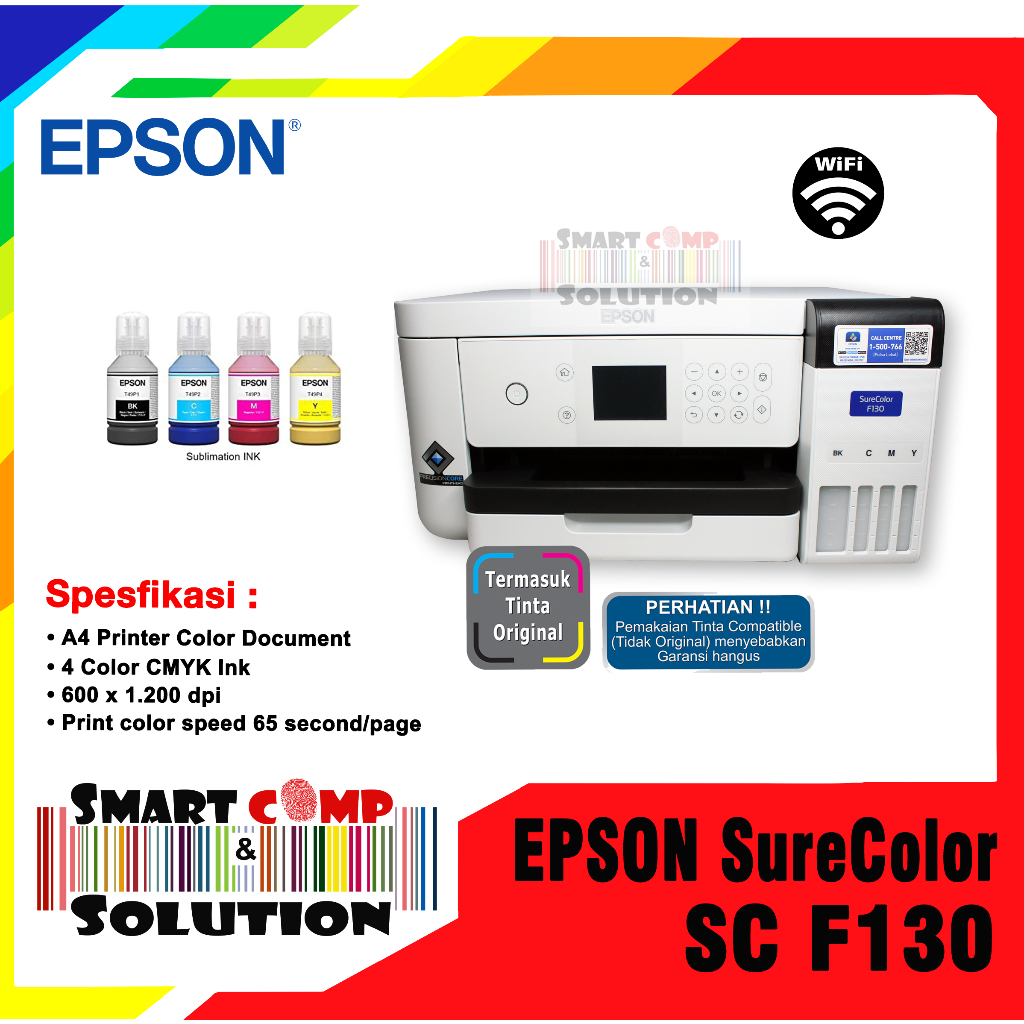 Jual Printer Epson SureColor SC-F130 / SCF130 A4 Dye Sublimation Textile | Shopee Indonesia