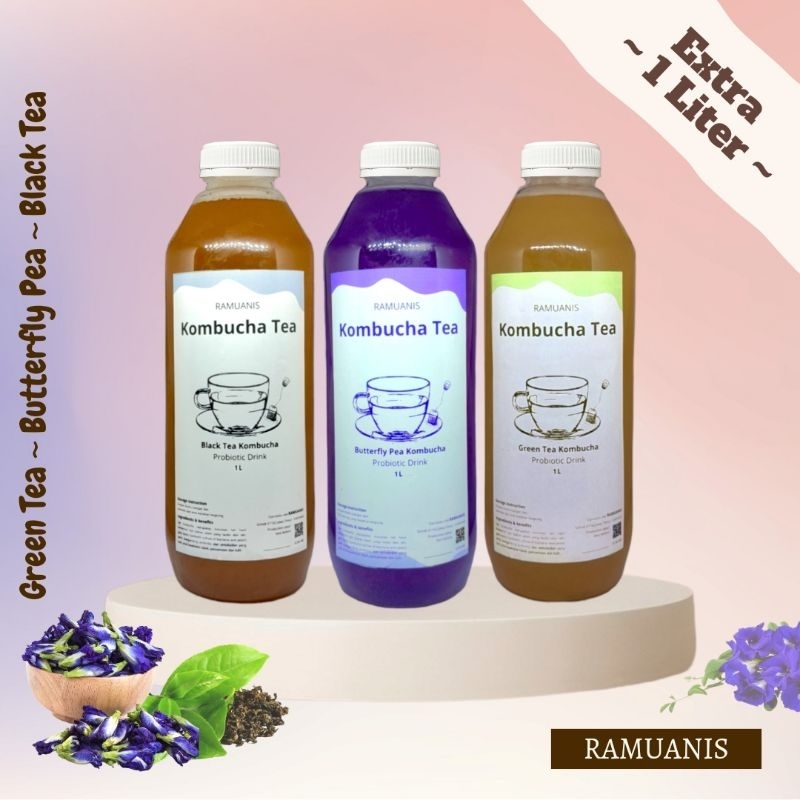 Jual Kombucha Tea 1 Liter | Teh Kombucha Extra | Black Tea | Green Tea ...