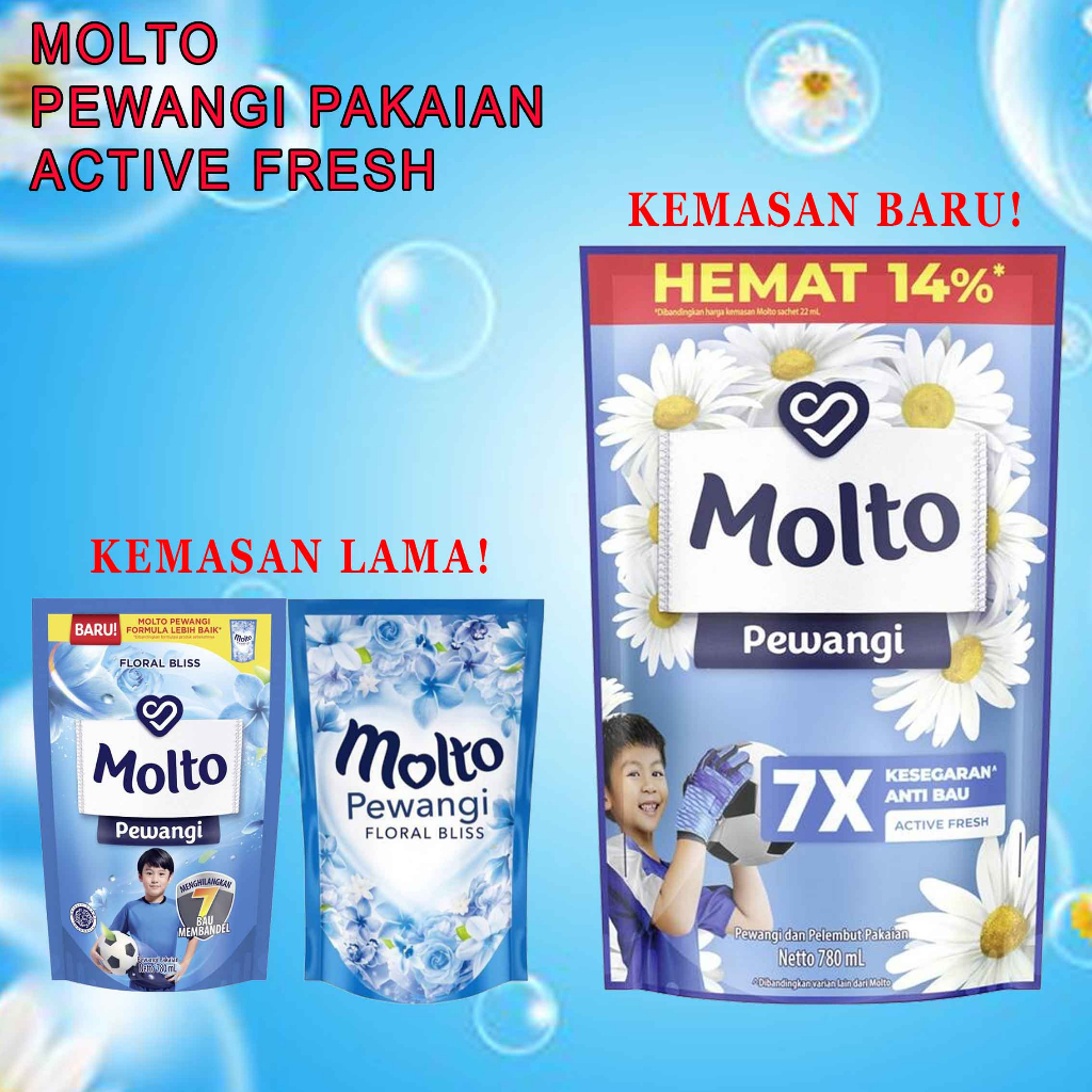 Jual Molto / Pewangi Pakaian / Active Fresh / 780ml | Shopee Indonesia