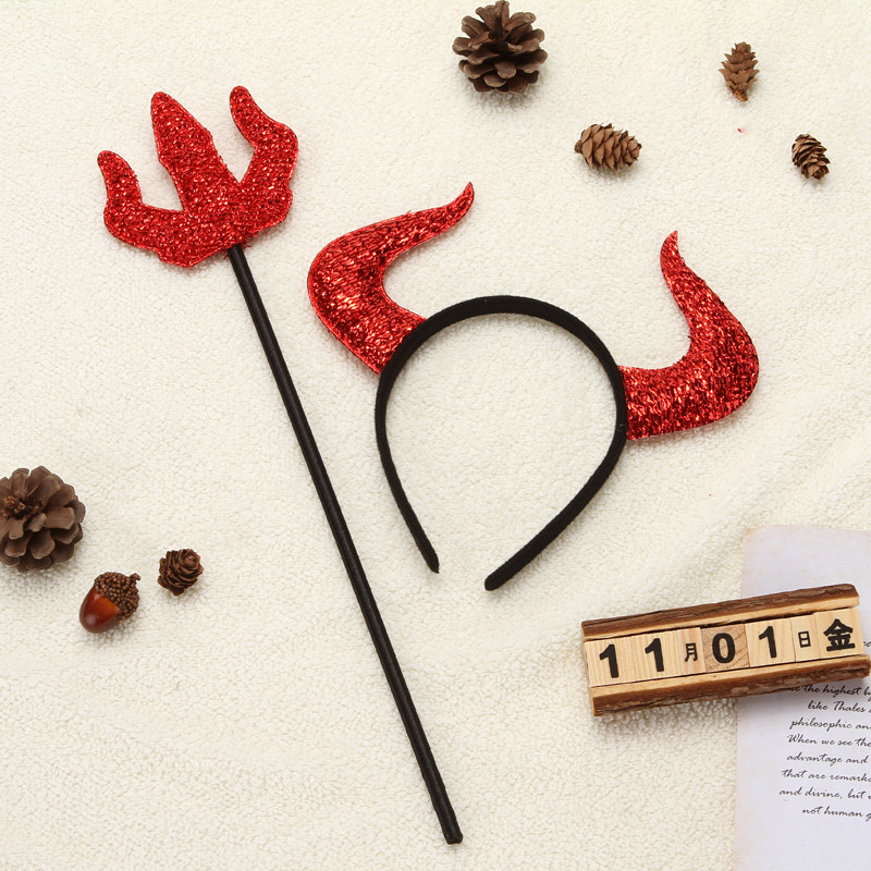 Jual IML39 Bando + Tongkat Devil Halloween Cosplay Malaikat Maut Setan ...