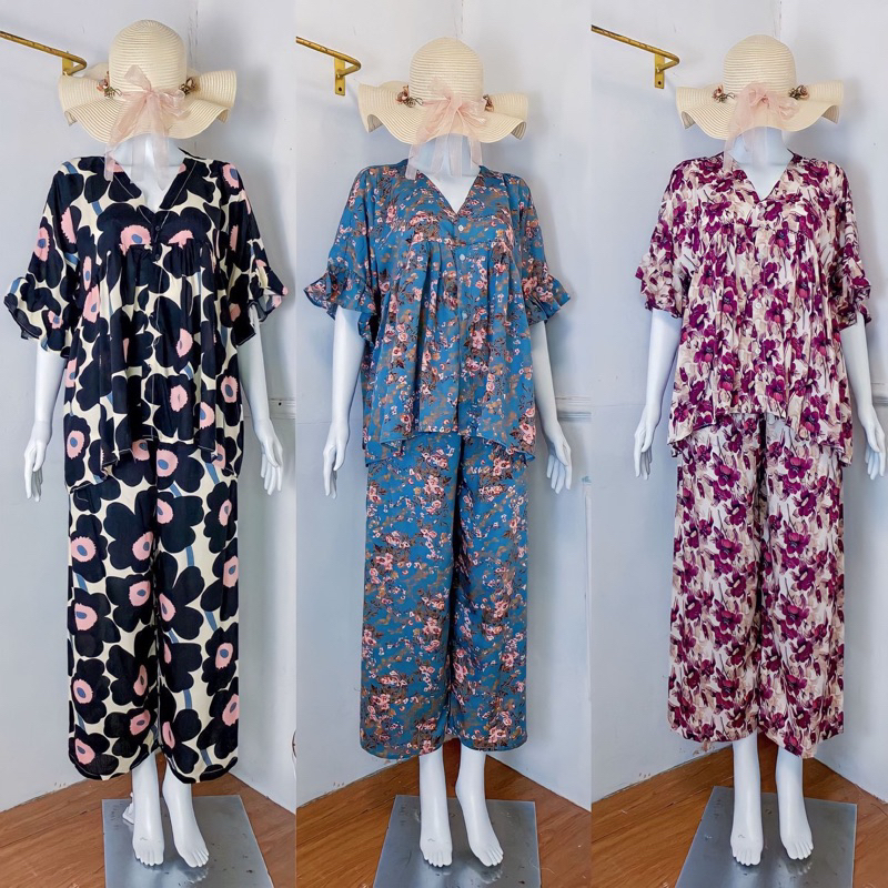 Jual Oneset Rayon Premium / Oneset Ruffle / Piyama Hits / Lula Set ...