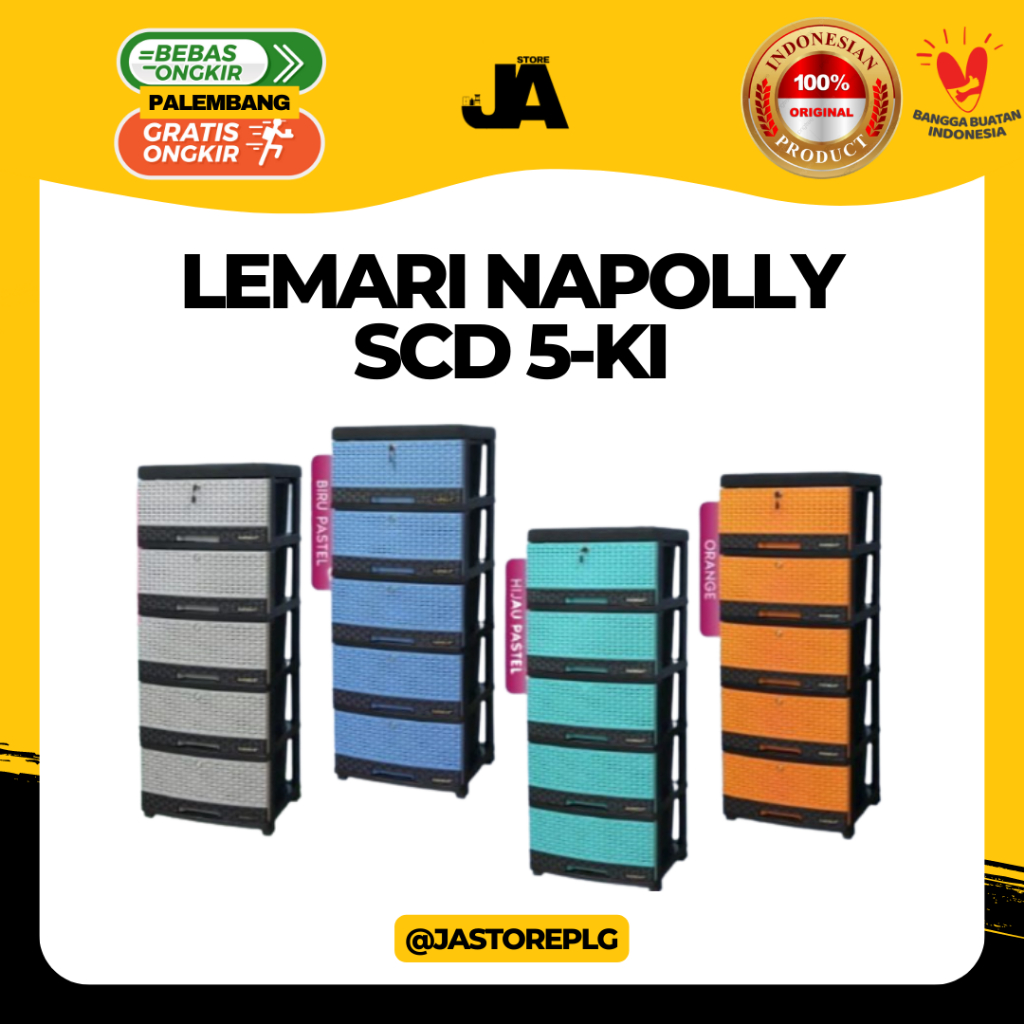 Jual Lemari Laci Napolly 5 Tingkat SCD 5 KI / Loker Sliding Rotan ...