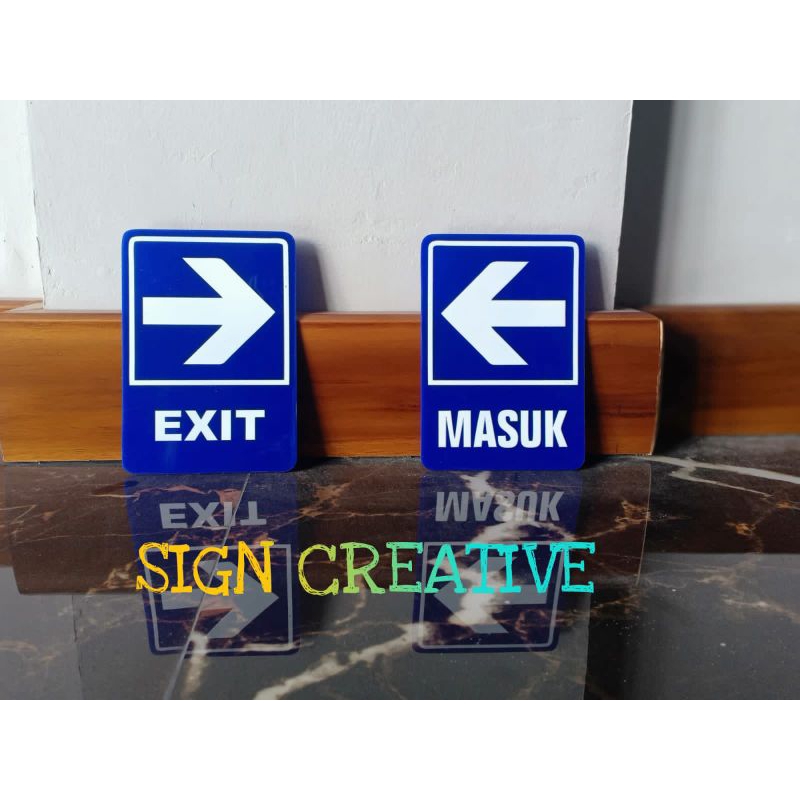 Jual sign penanda ruangan untuk keluar dan masuk akrilik | Shopee Indonesia