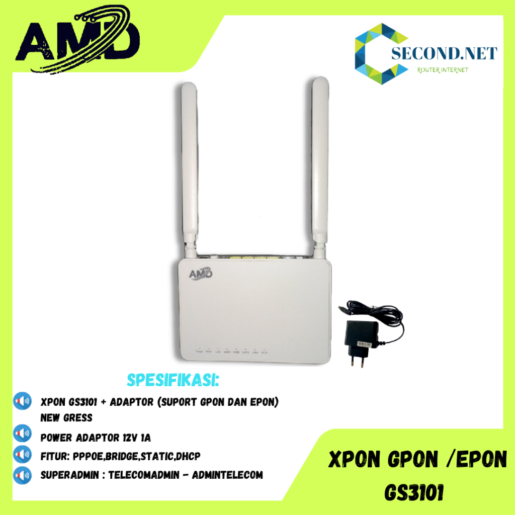 Jual XPON AMD GS3101 EPON GPON INCLUDE ADAPTOR NEW GRESS | Shopee Indonesia