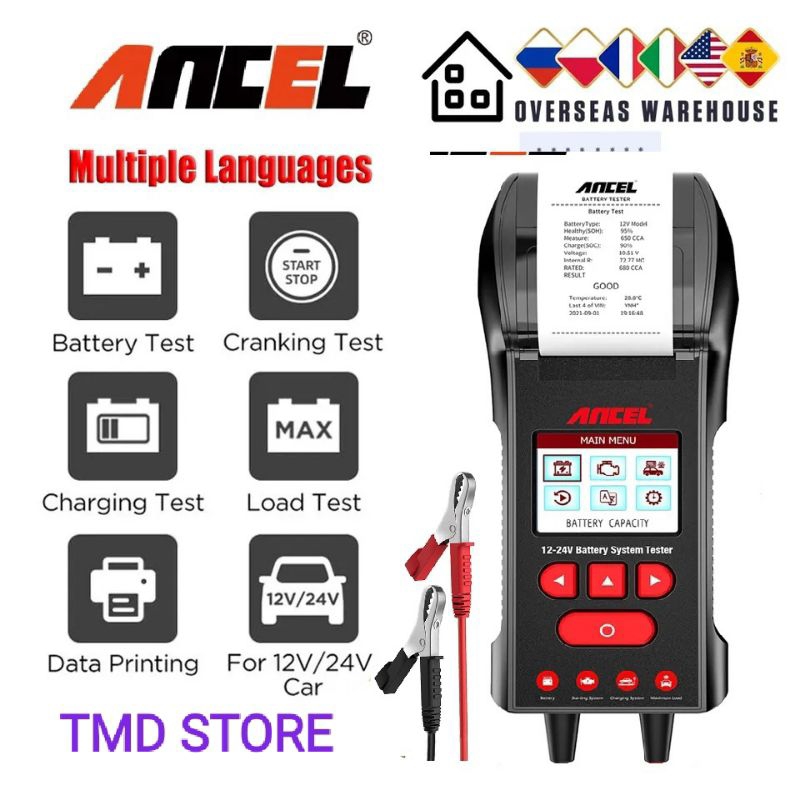 Jual Battery Tester Thermal Printer Print 12V 24V Test Aki Motor Mobil ...