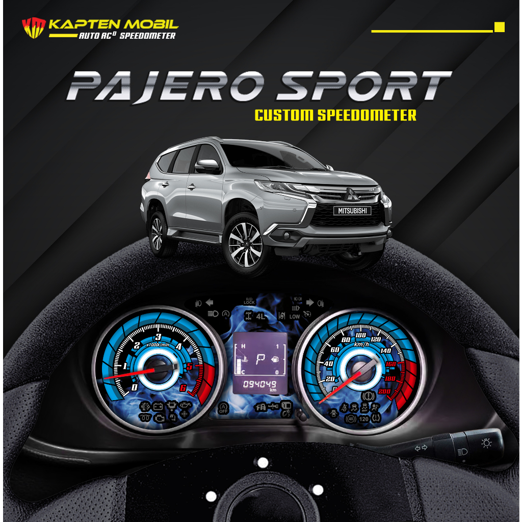 Jual Custom Panel Speedometer Mobil Pajero Sport Fire Blue Edition ...