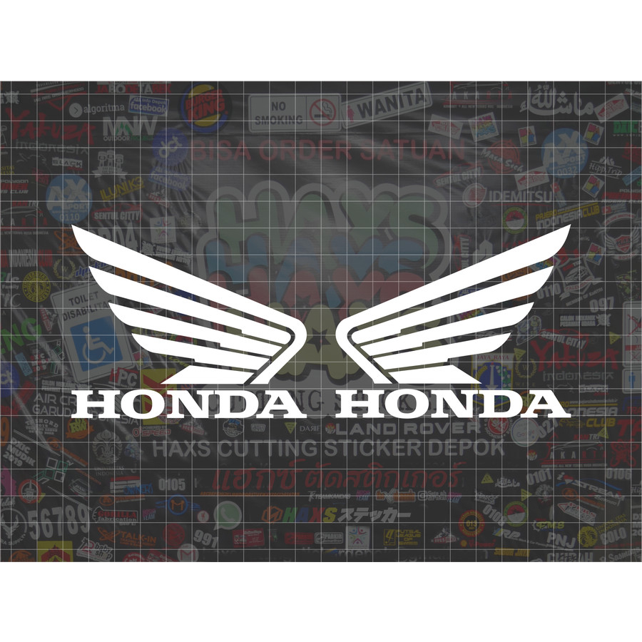 Jual Cutting Sticker Logo Sayap Honda Sepasang Ukuran 11 Cm | Shopee ...