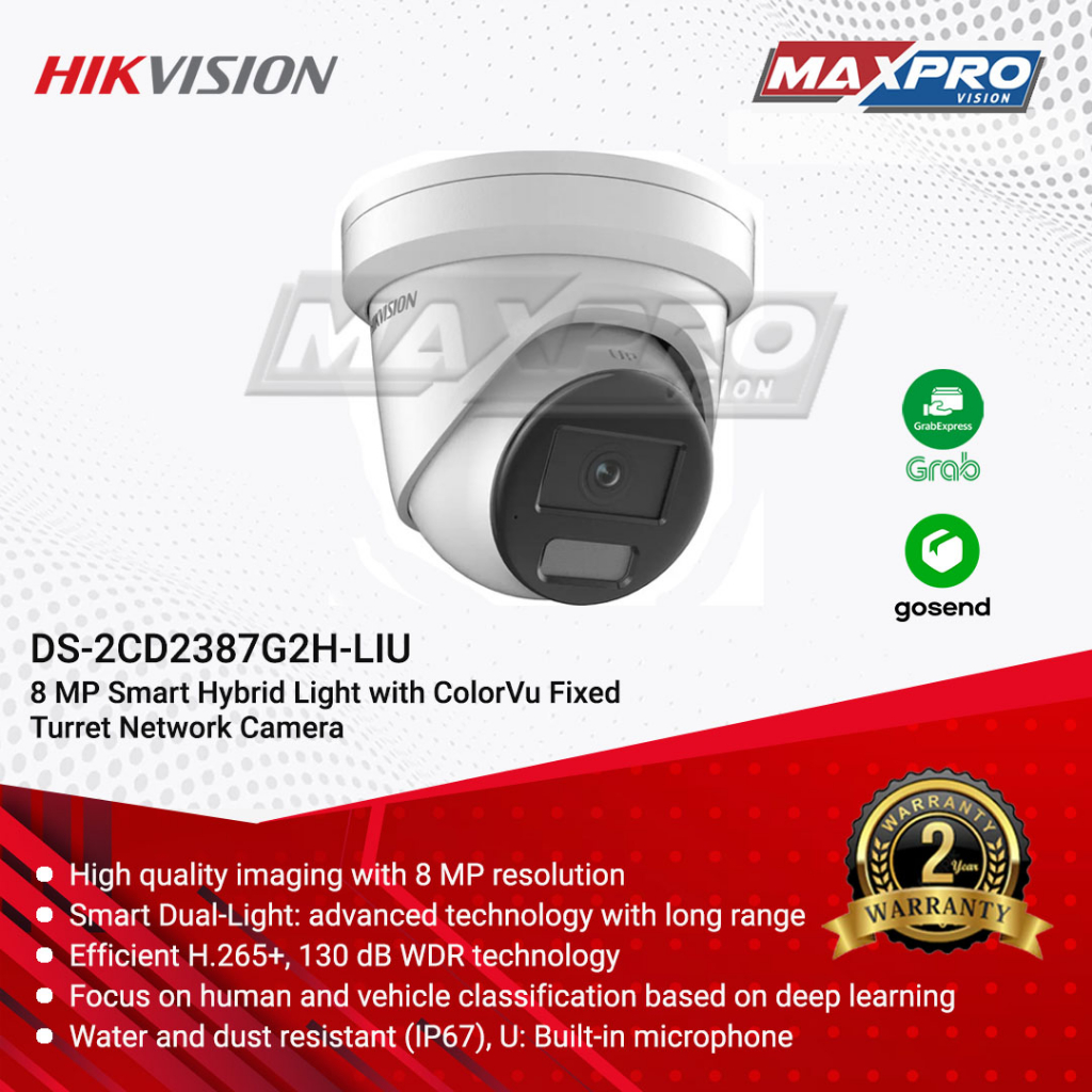 Jual DS-2CD2387G2H-LIU - HIKVISION IP CAM 8MP HYBRID COLORVU TURRET AUDIO | Shopee Indonesia