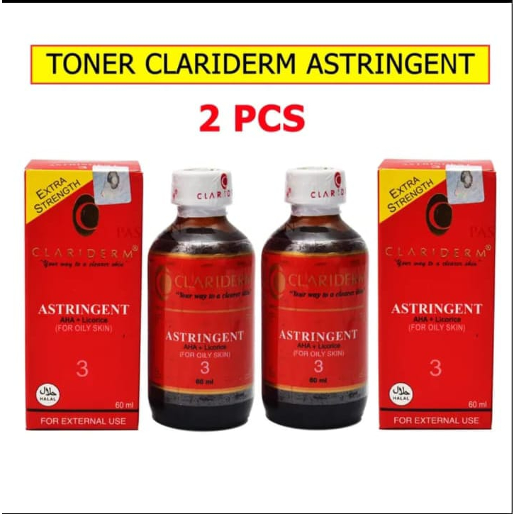 Jual (2PCS) Clariderm Astringent Alkohol No 3 ORIGINAL / Toner ...
